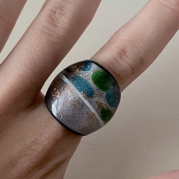 Zara | Jewelry | Zara 7s Inspired Multicolored Metallic Chunky Glass ...